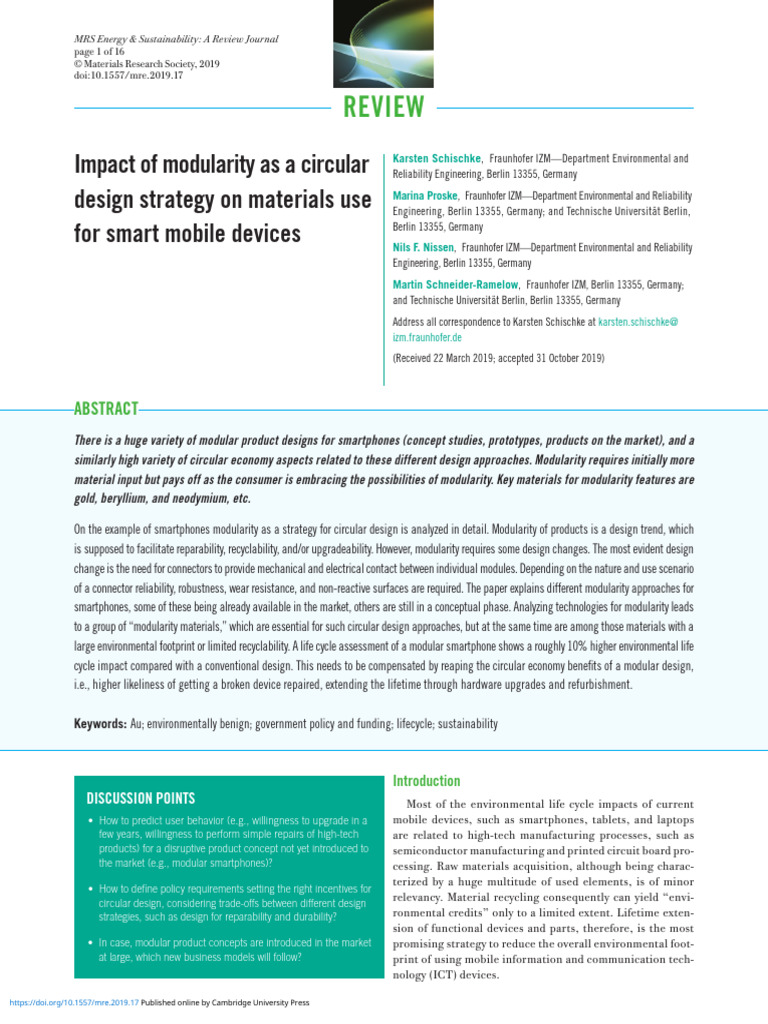 05 - (Schischke) 2019 Impact of Modularity As A Circular Design ...
