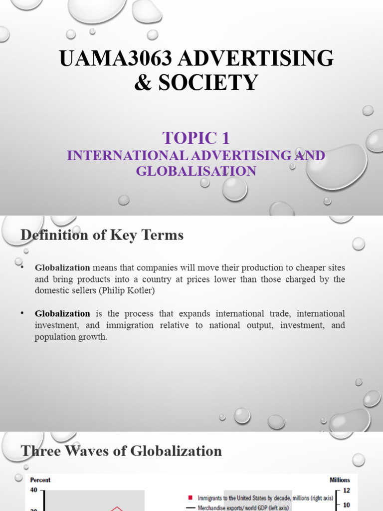Topic 1 - International Advertising and Globalisation | PDF | Globalization | Advertising