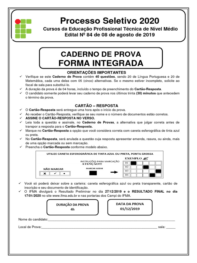 Ifma Integrado 2021 | PDF