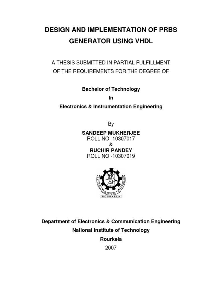 Design and Implementation of Prbs Generator Using VHDL | PDF | Computer ...