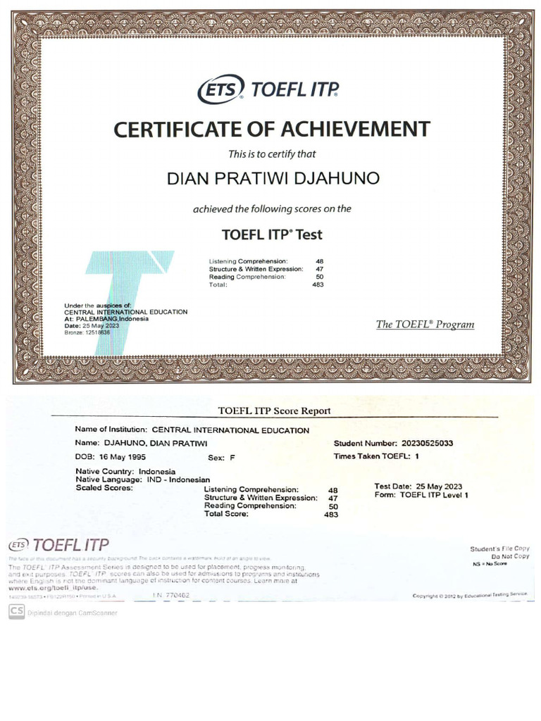 Toefl Itp | PDF