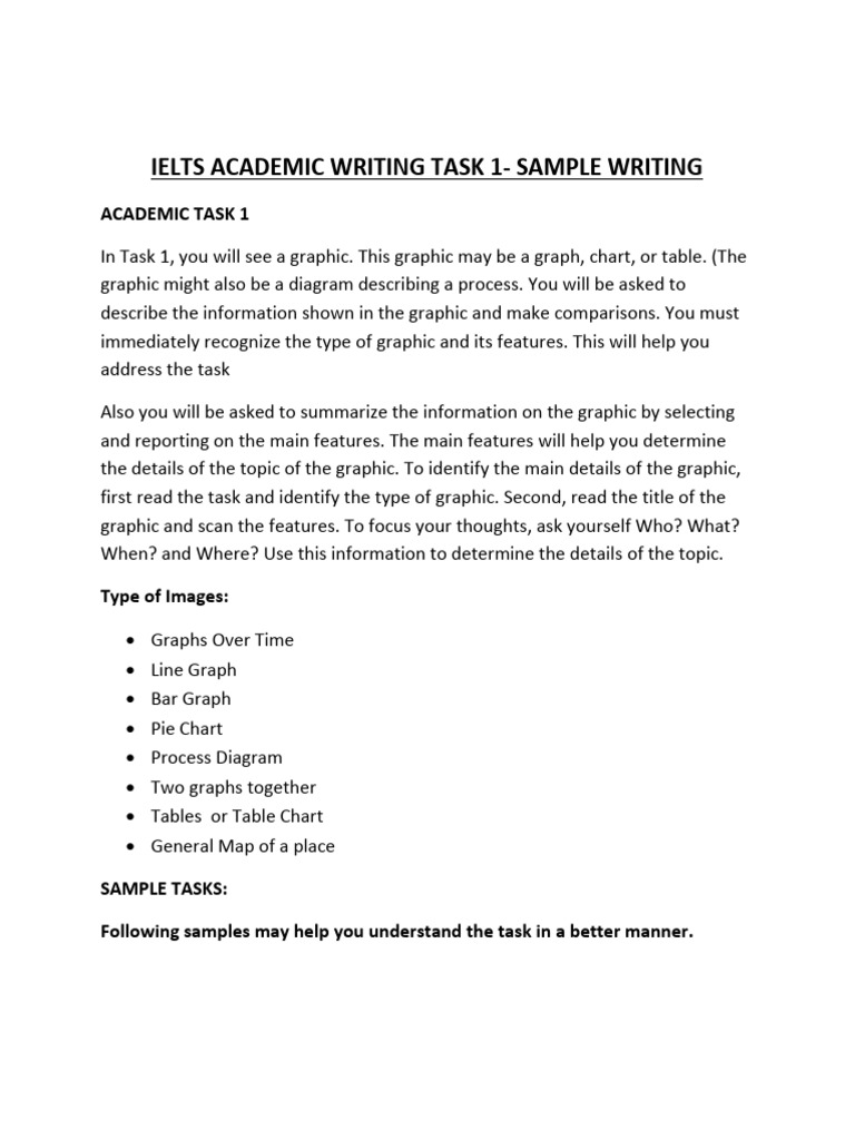 Writing Sample Task 1 | PDF