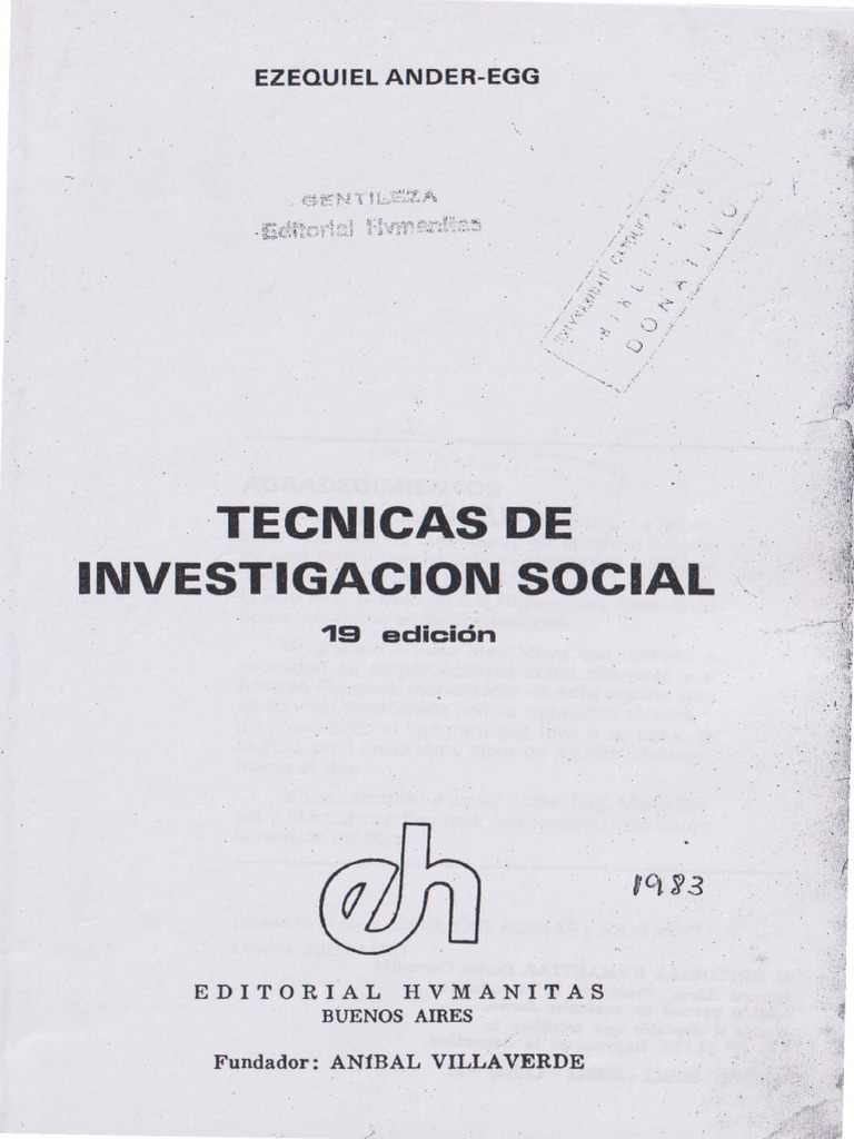 Ander-Egg, E. (1983) Cap 12 La Entrevista | PDF | Cuestionario | Metodología de encuesta