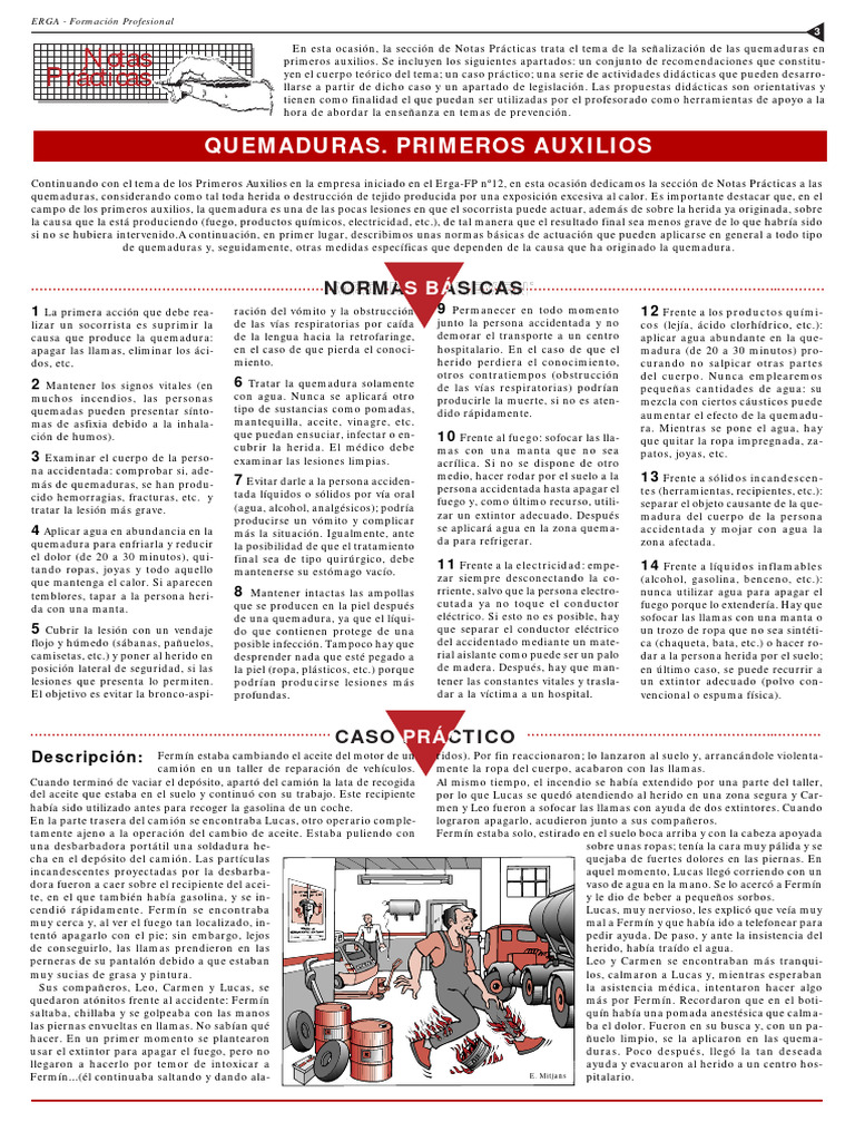 Primeros Auxilios. Supuestos Prácticos | PDF | Primeros auxilios | Quemar