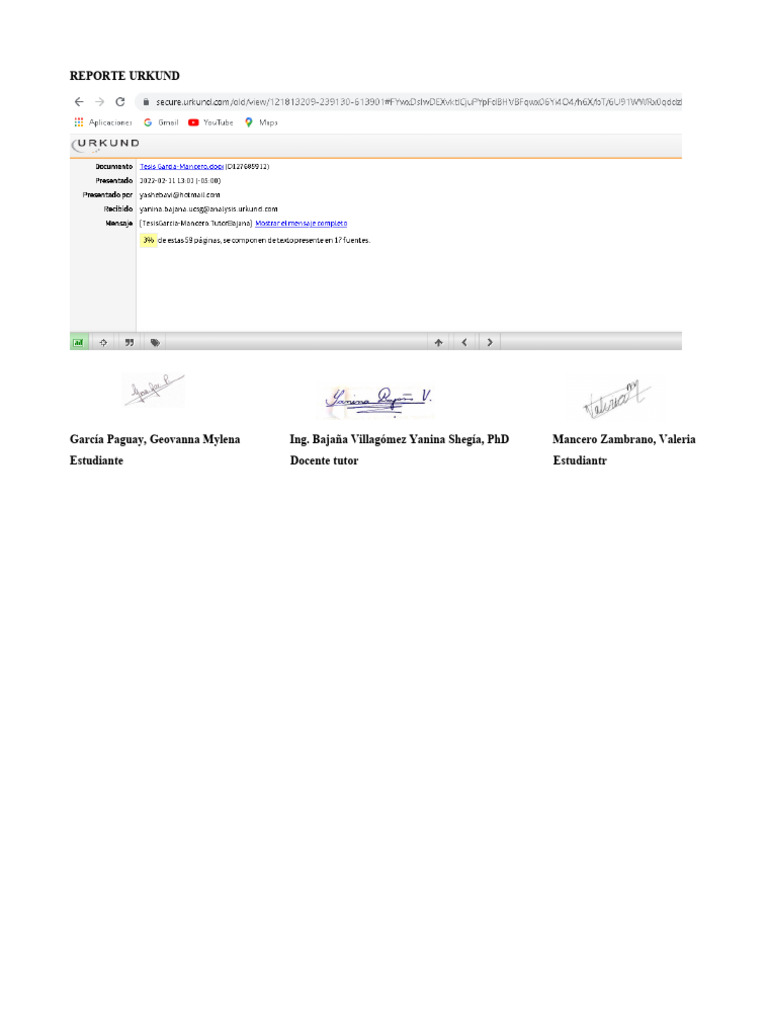 Formato REPORTE URKUND - Valeria - Mancero - Geovanna - Garcia | PDF