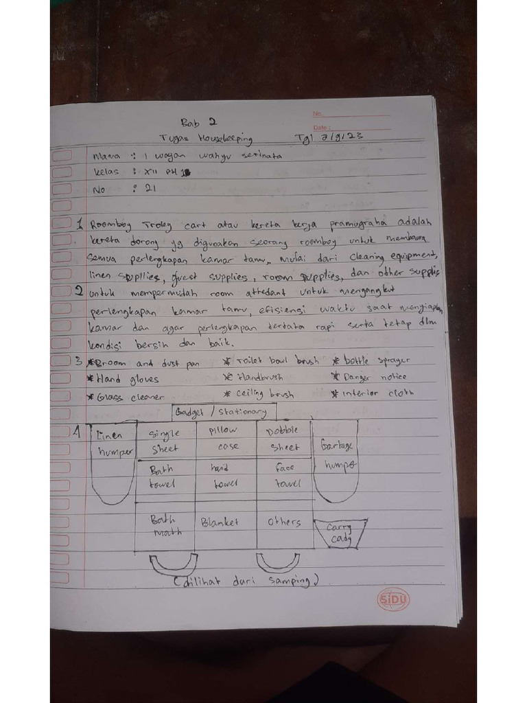 Tugas Housekeeping Bab 2 | PDF