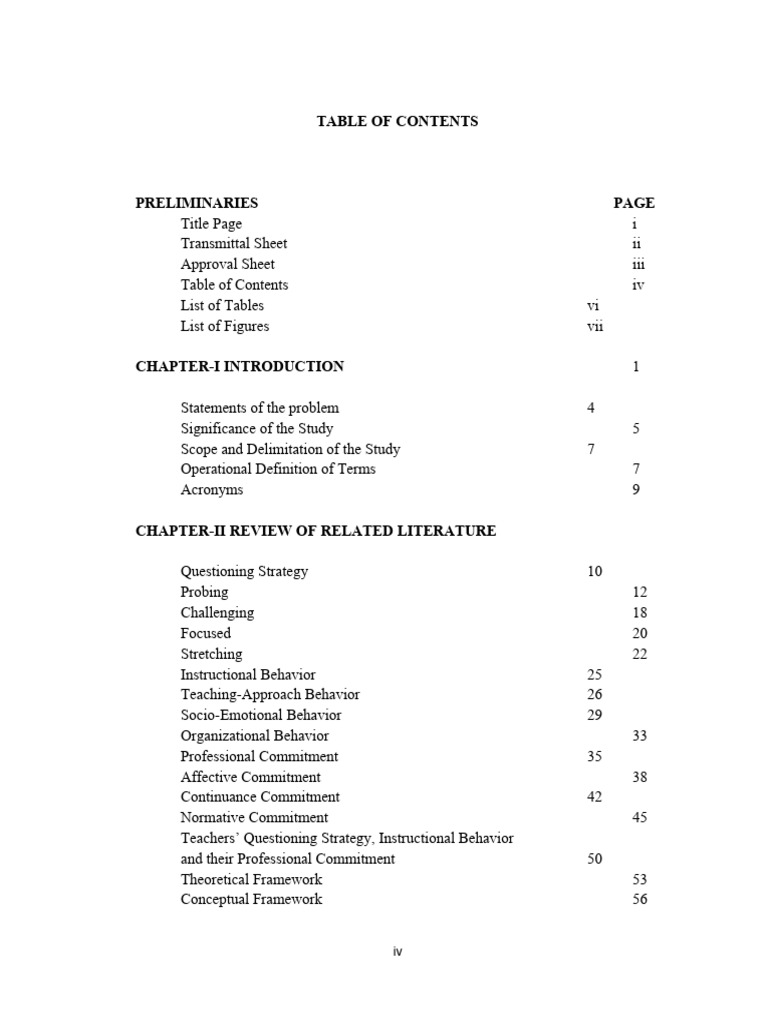 Table of Contents Outline | PDF | Survey Methodology | Science