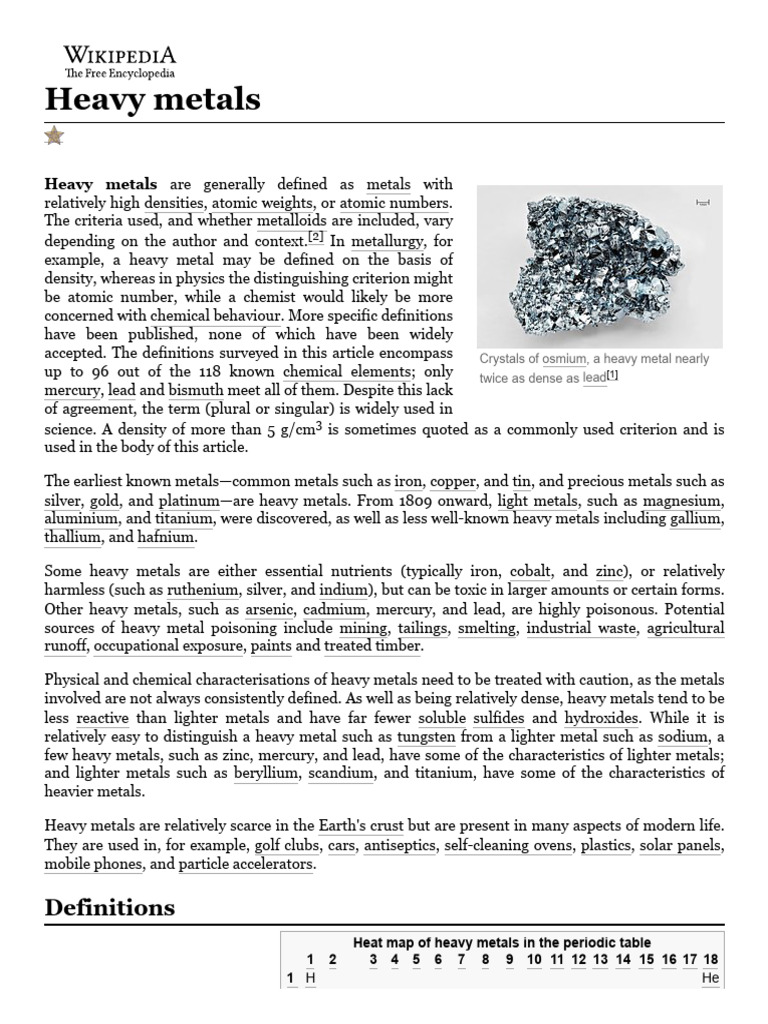 Heavy Metals | PDF