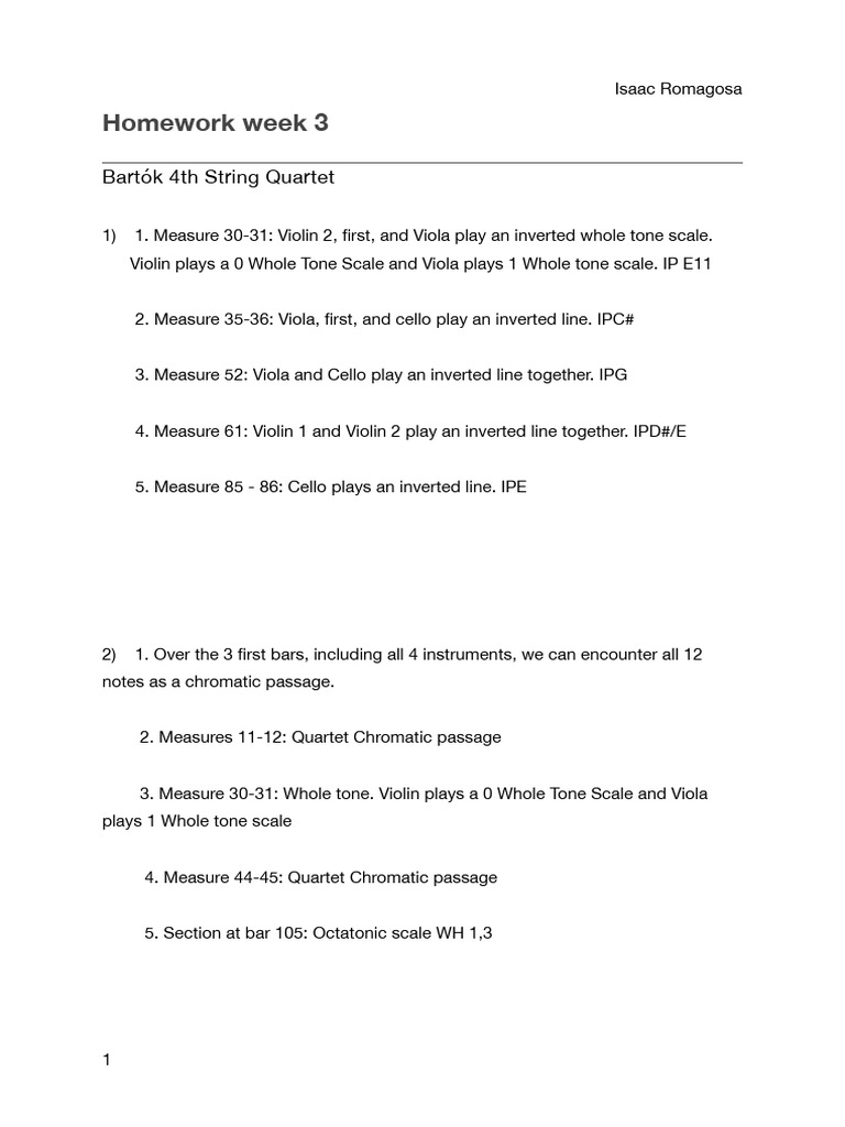 Homework Week 3 - Isaac Romagosa | PDF | Viola | Cello