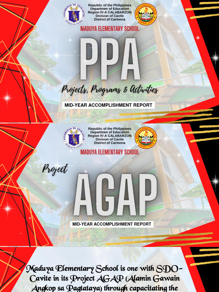Project AGAP Mid-Year Accomplishment Report Presentation | PDF | Educational Assessment | Learning