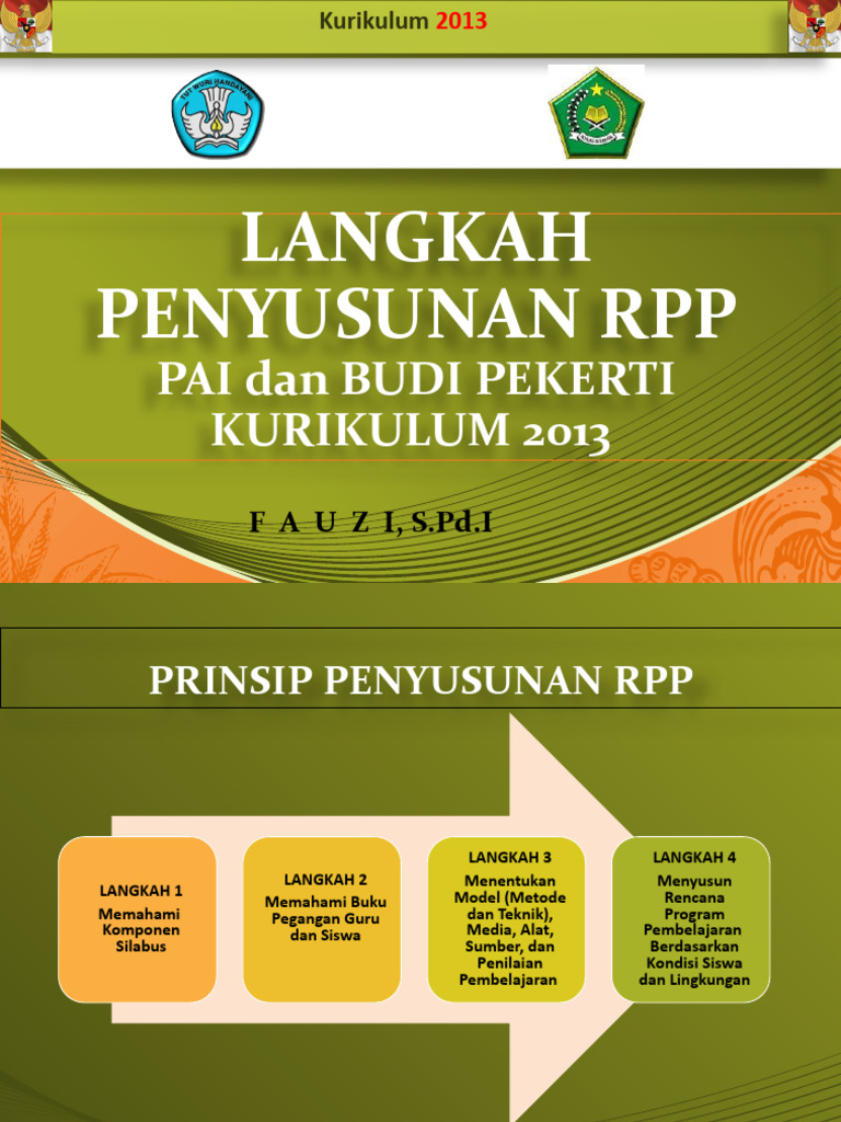 LANGKAH PENYUSUNAN RPP PAI Dan BUDI PEKERTI KURIKULUM 2013 | PDF