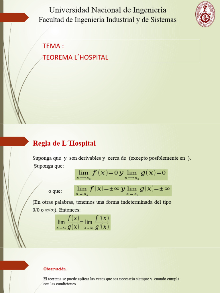 Teorema de L Hospital X 2021-2 | PDF