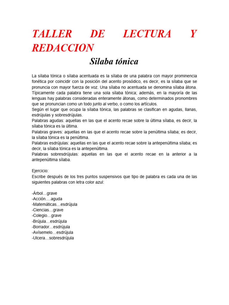Taller De Lectura Y Redaccion Pdf