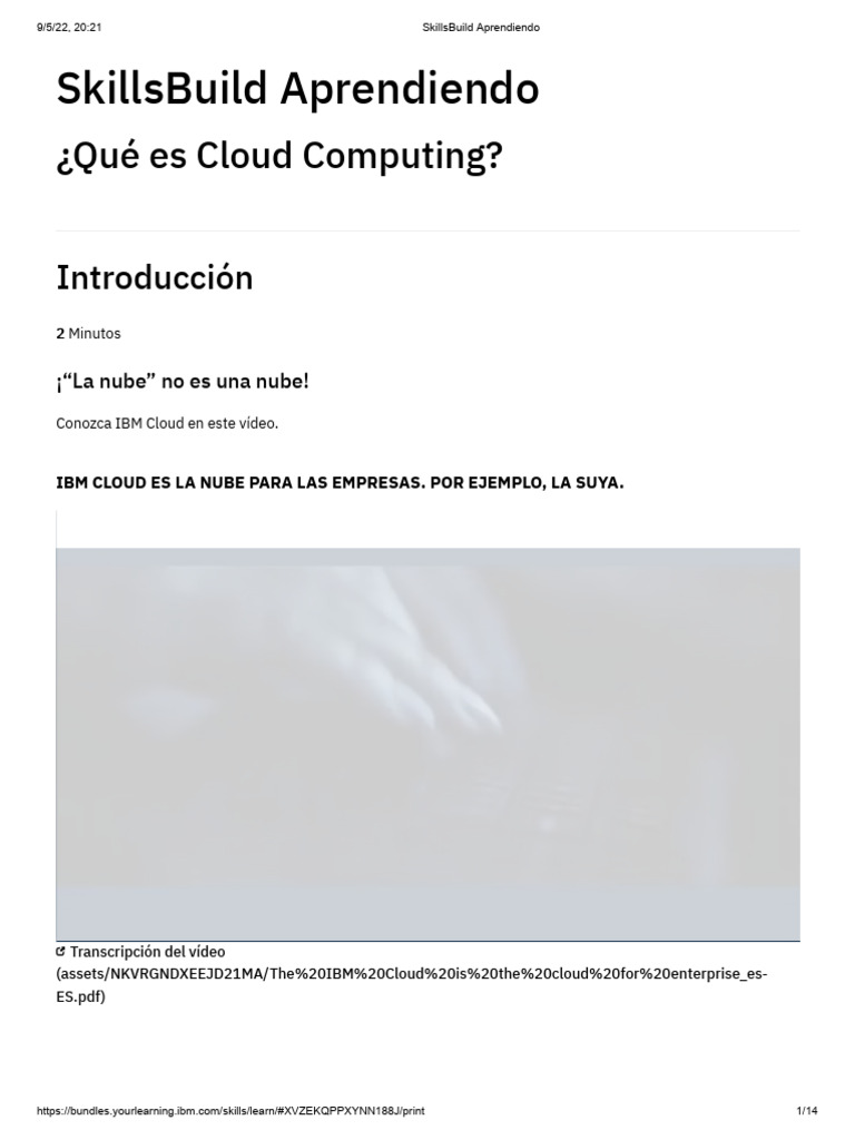 1.1. Que Es Cloud Computing - SkillsBuild Aprendiendo | PDF | Computación en la nube | Software ...