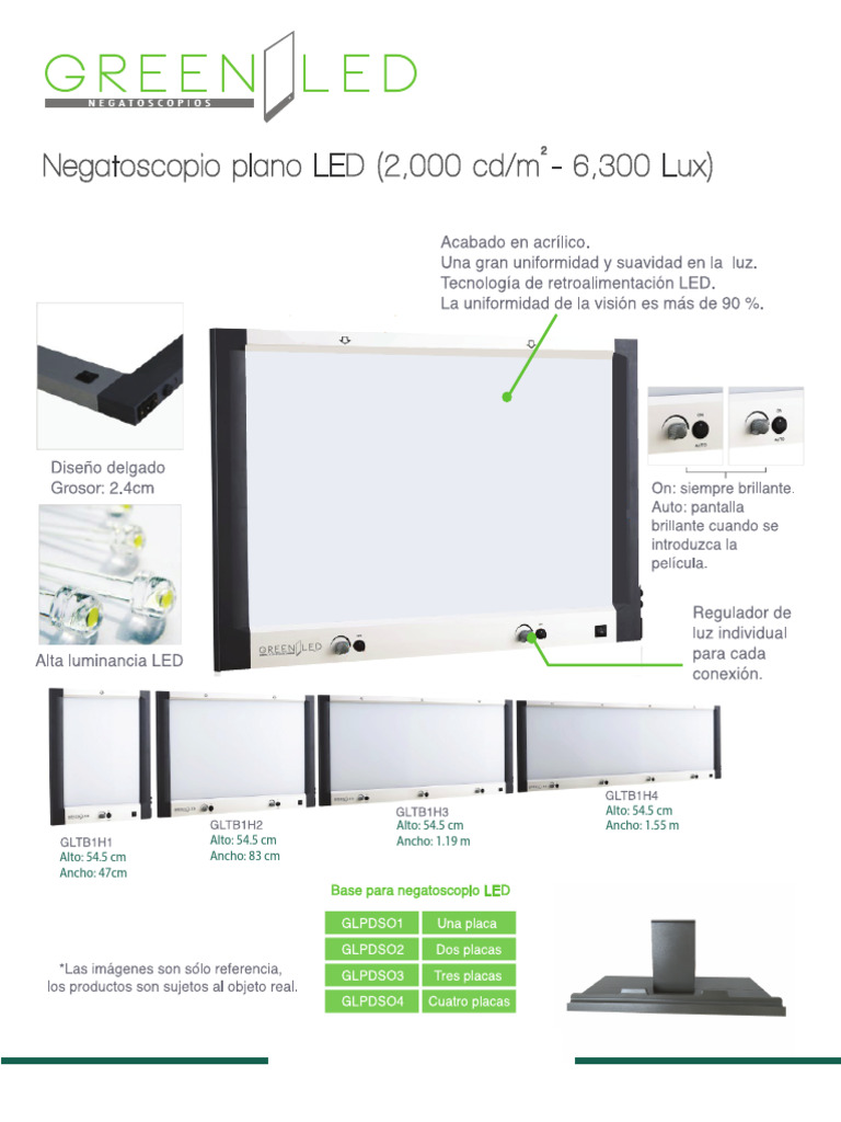 Negatoscopio Green LED Especificaciones | PDF