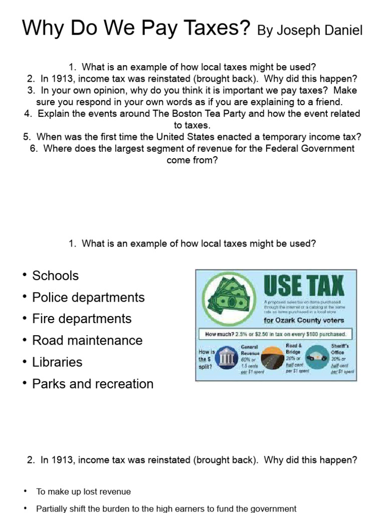 Why Do We Pay Taxes | PDF