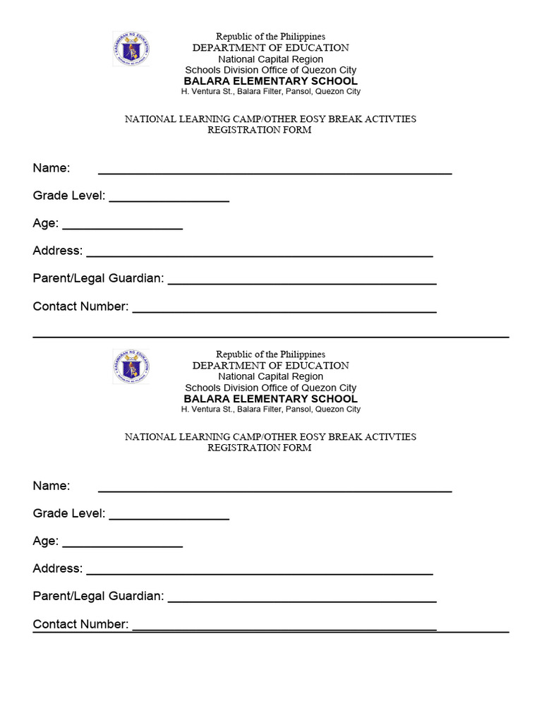 NLC Registration Form | PDF
