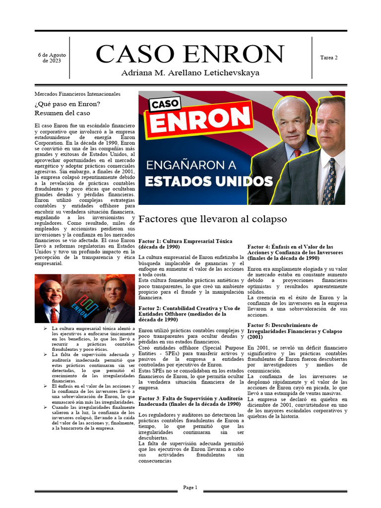 Caso Enron | PDF | Enron | Auditoría