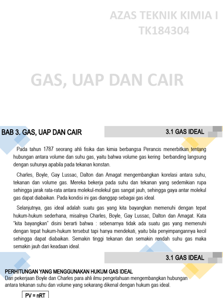 Gas, Uap Dan Cair | PDF