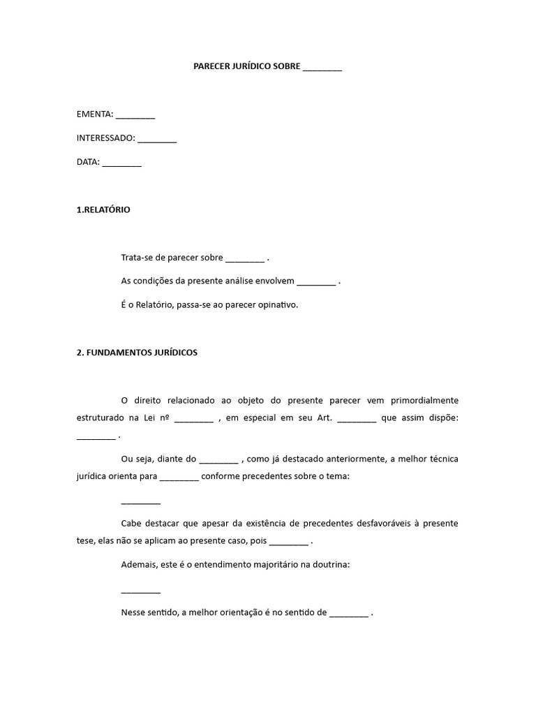 Modelo de Parecer Jurídico Pronto | PDF | Direito