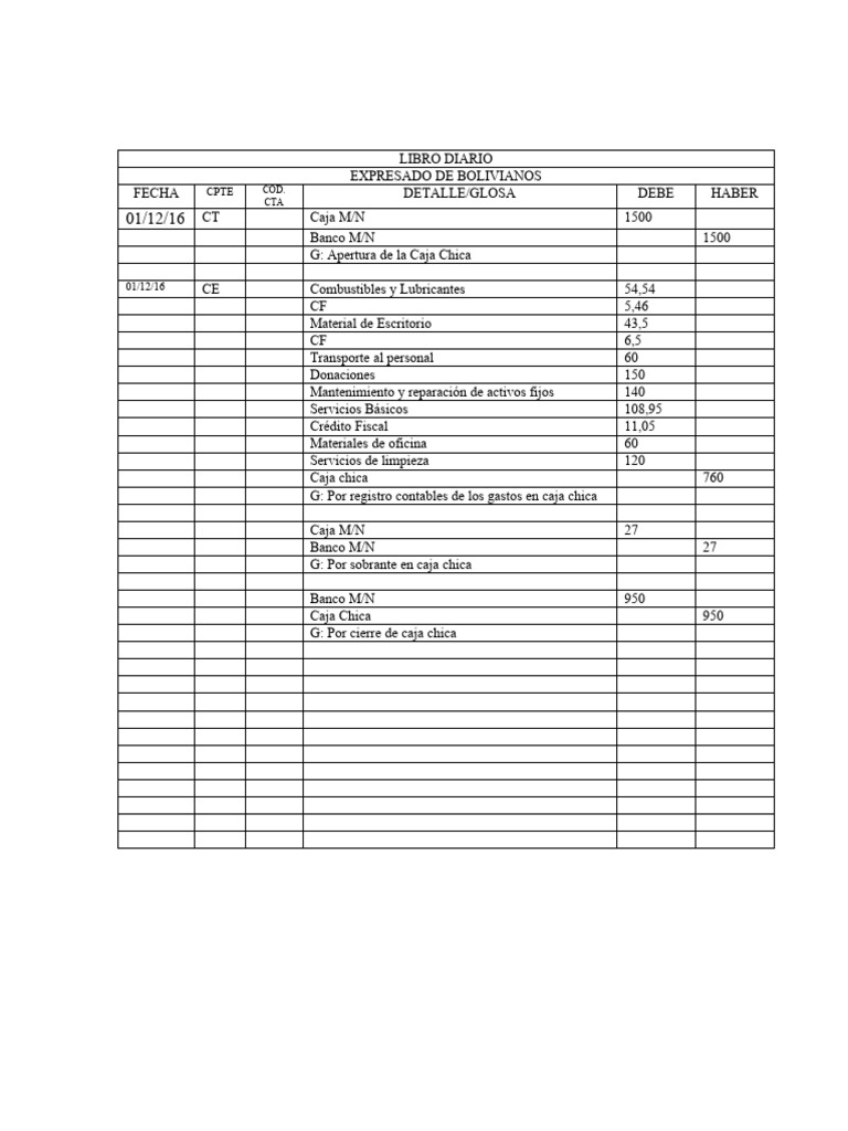 Caja Chica Libro Diario 1 Pdf