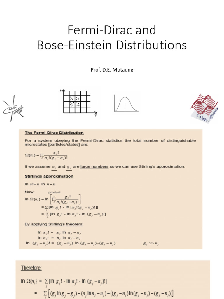 Lecture 2 Fermi Dirac And Bose Einstein Distributions Pdf