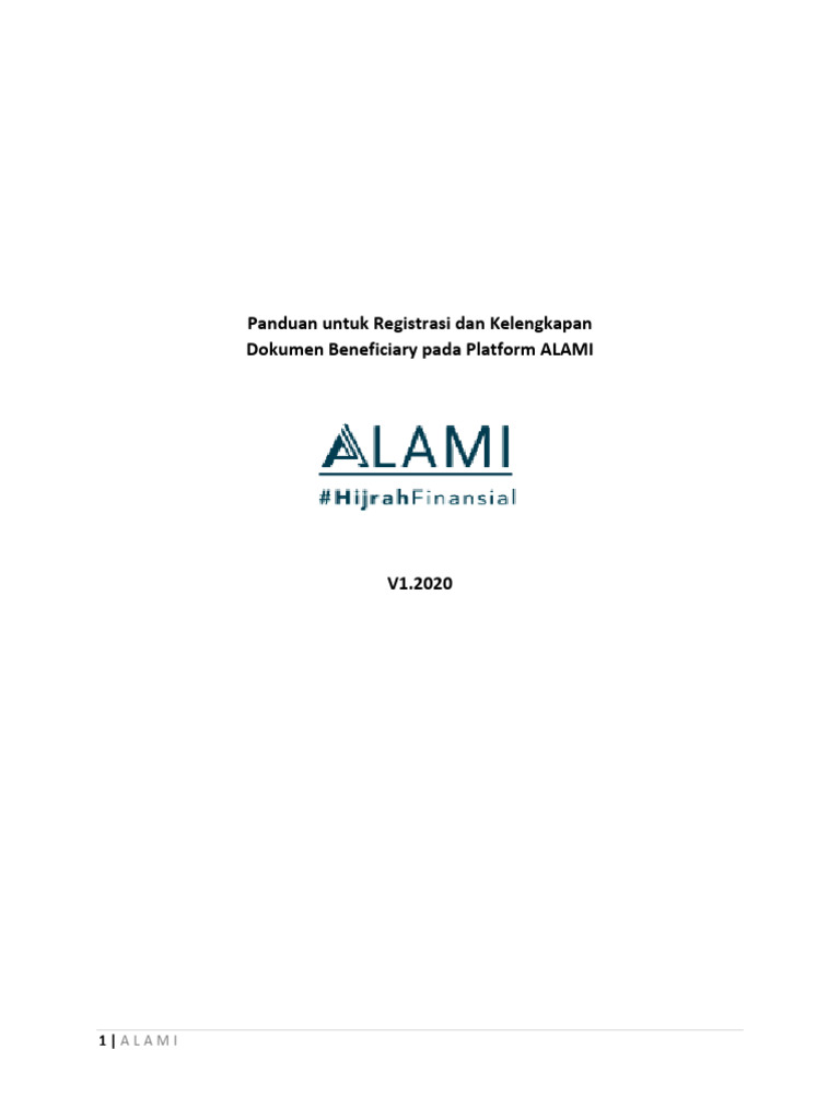 Panduan Registrasi Beneficiary ALAMI | PDF