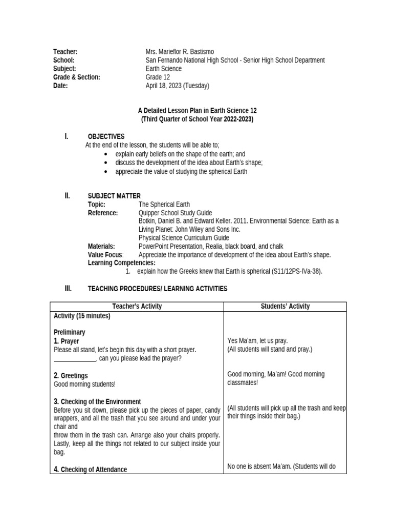 Detailed-Lesson-Plan-Final Demo | PDF | Moon | Earth
