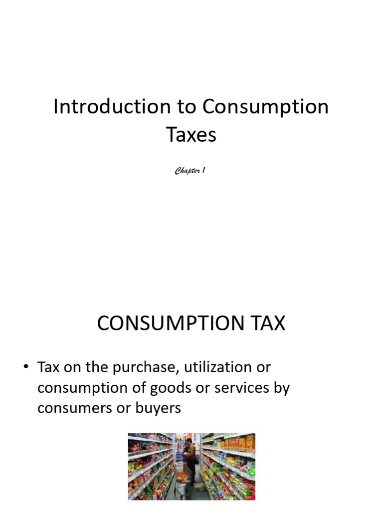 C1-Introduction To Consumption Taxes | PDF