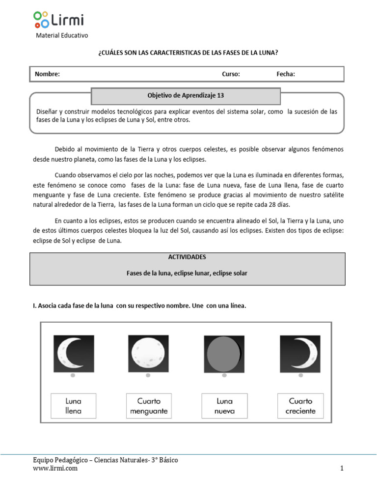 Fases de La Luna | PDF | Eclipse | Luna