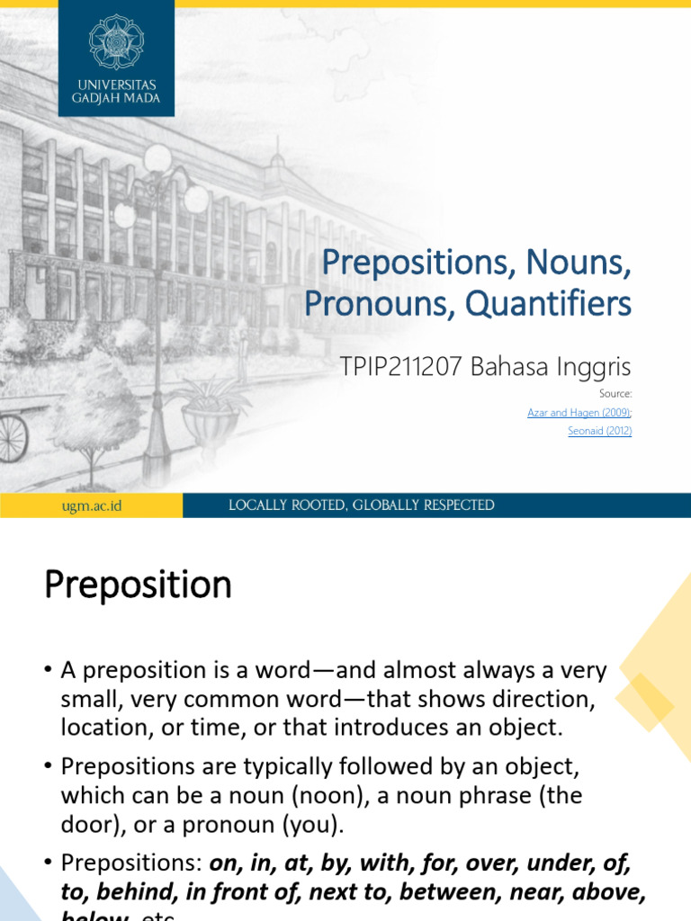 01 Prepositions, Nouns, Pronouns, Quantifiers | PDF | Noun | Pronoun