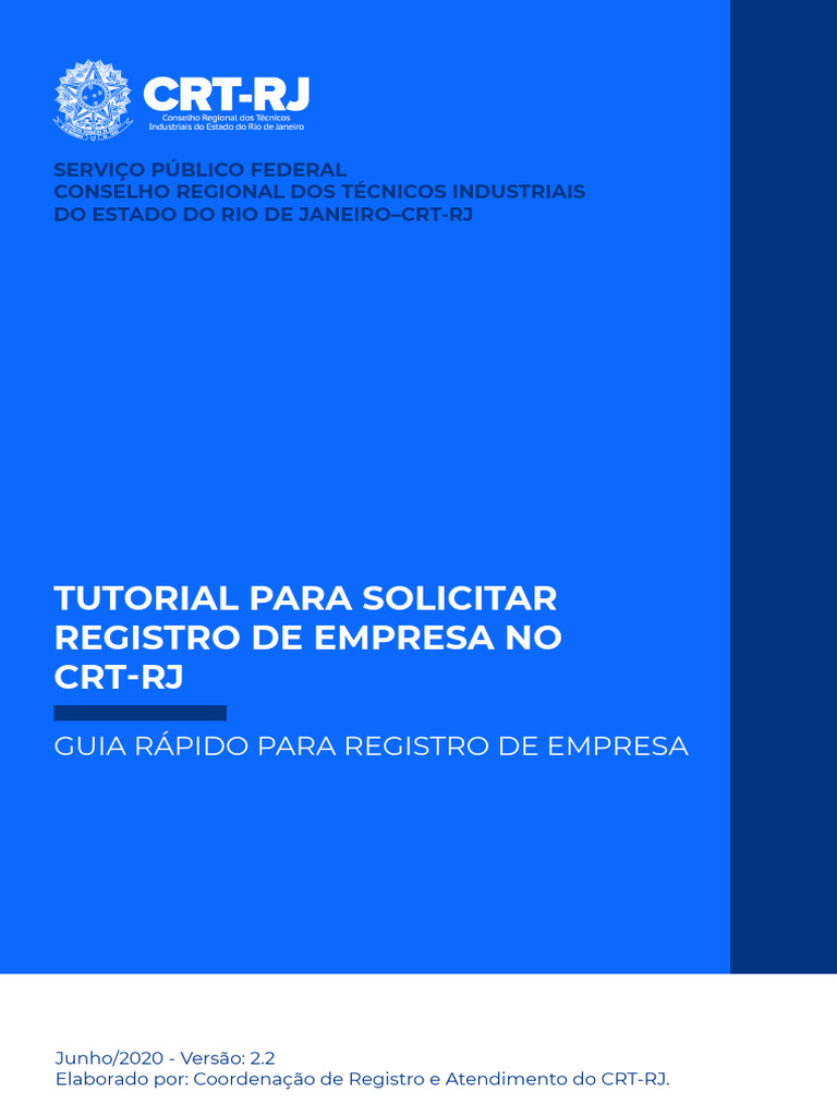 Registro de Empresa no CRT-RJ: Tutorial | PDF | Rio de Janeiro