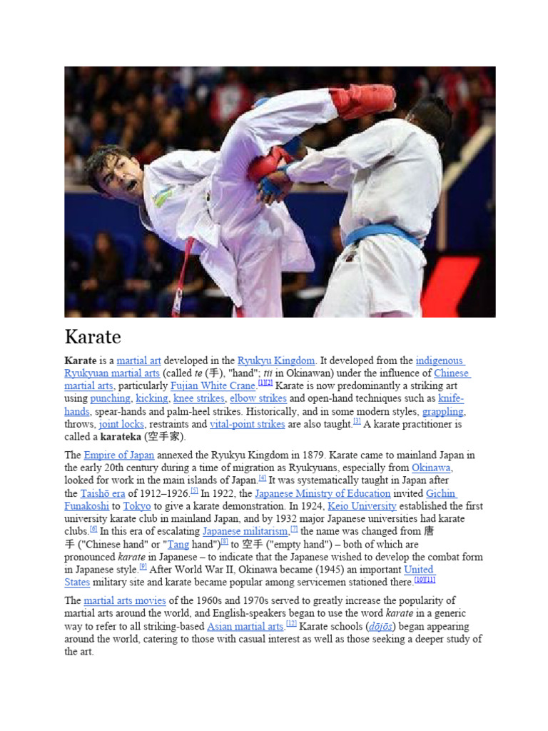 Karate | PDF | Karate | Combat Sports