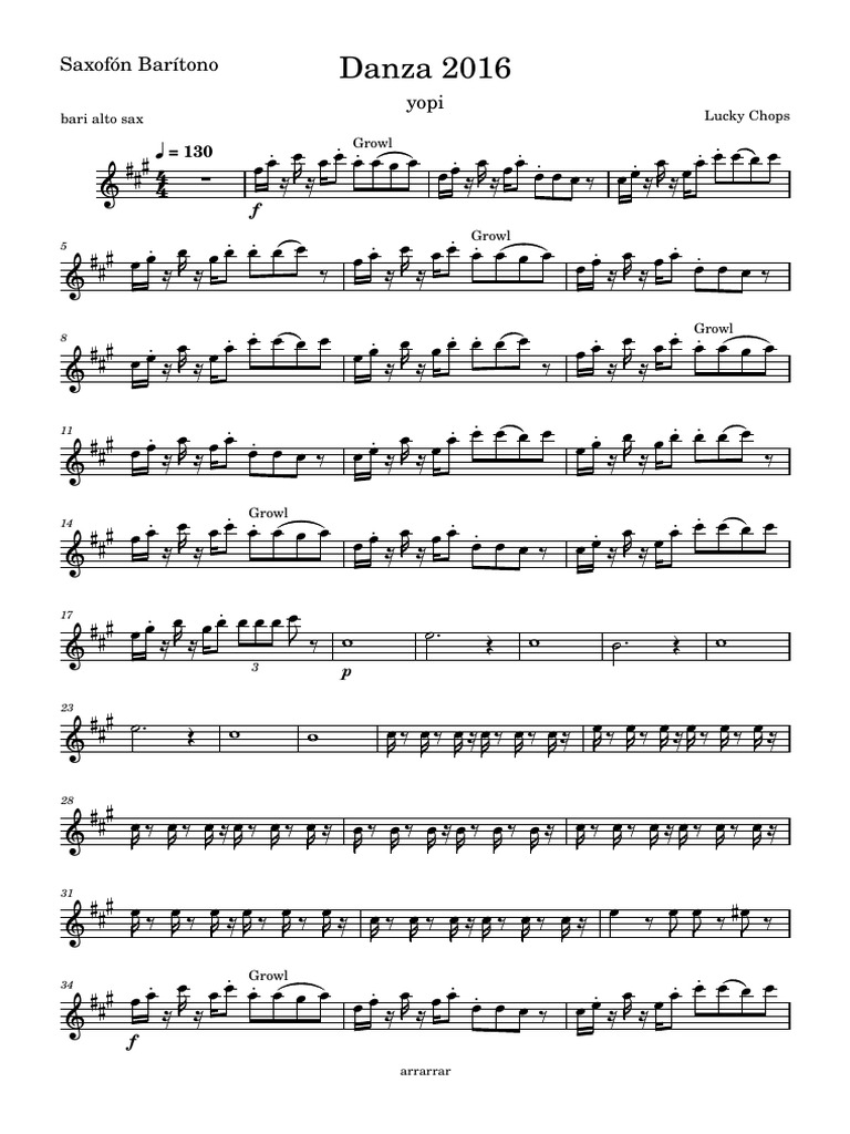 Baritone Sax Sheet Music | PDF