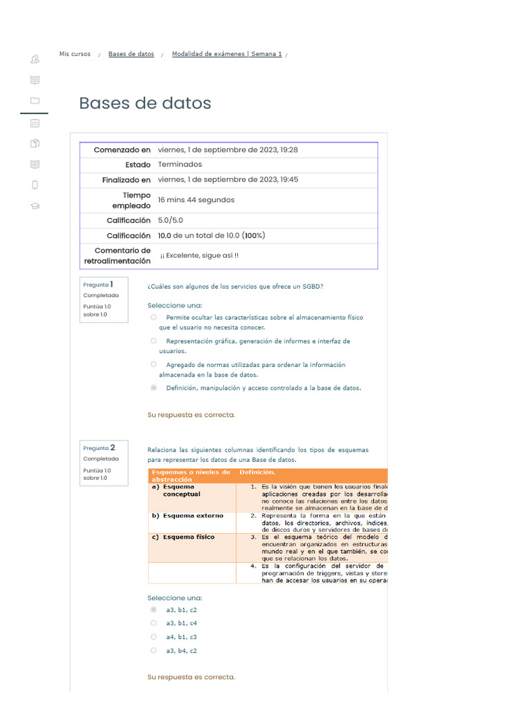 Semana 1 Bases de Datos | PDF | Bases de datos | Ciencias de la Información