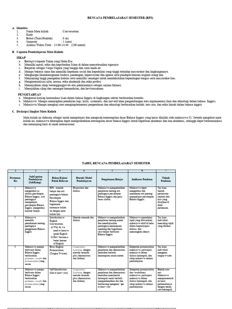 RPS English Conversation | PDF