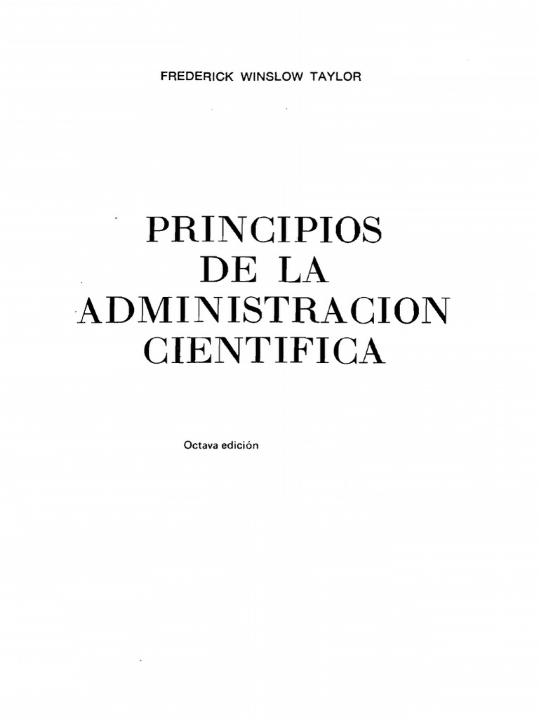 S4. Recomendado TAYLOR, Frederick. W. (2003) - Principios de La ...