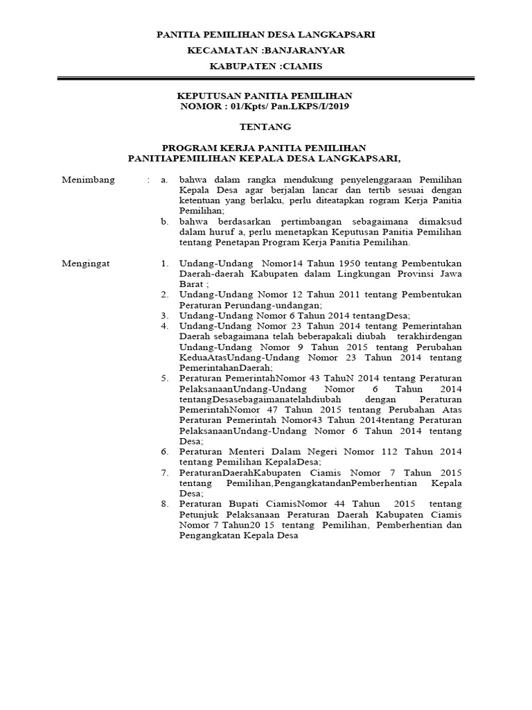 SK Program Pilkades | PDF