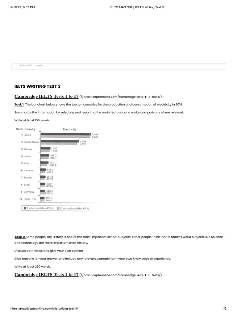 IELTS MASTER - IELTS Writing Test 3 | PDF