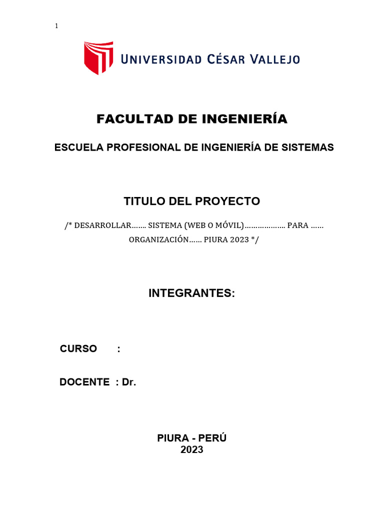Estructura Del Proyecto Final SISTEMAS | PDF