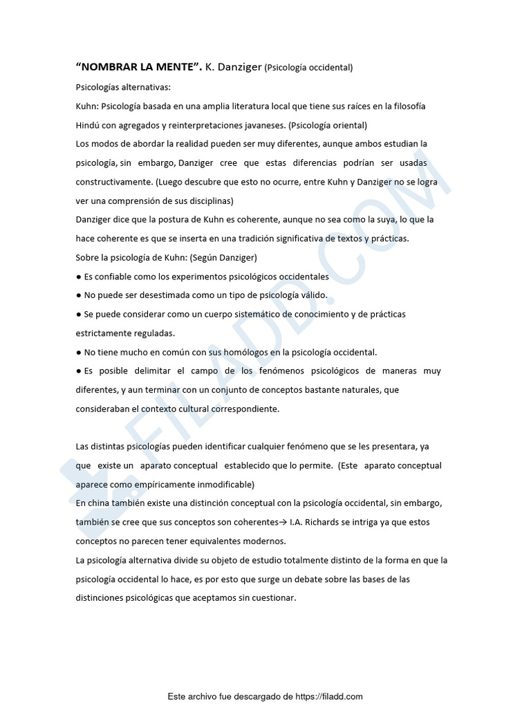 Comparativa de Psicologías: Occidental vs. Oriental | PDF | Filosofía