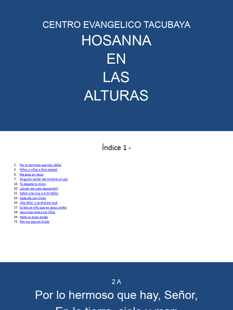 Hosanna en Las Alturas | PDF | Cristo (título) | Jesús
