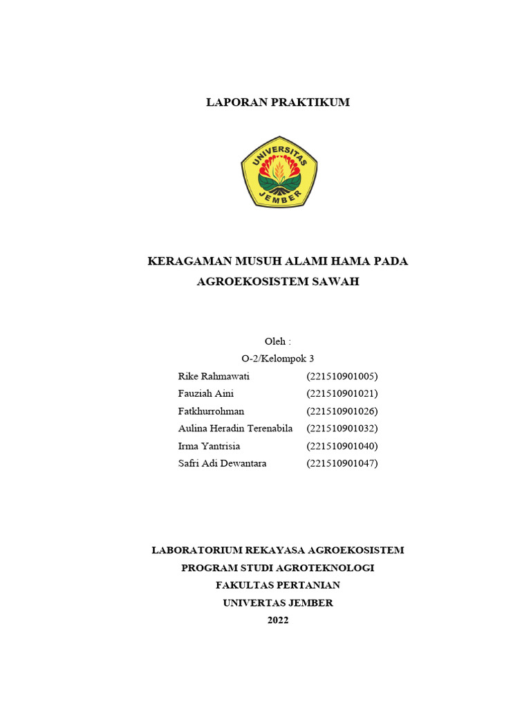 Acara 7 - Keragaman Musuh Alami Hama | PDF