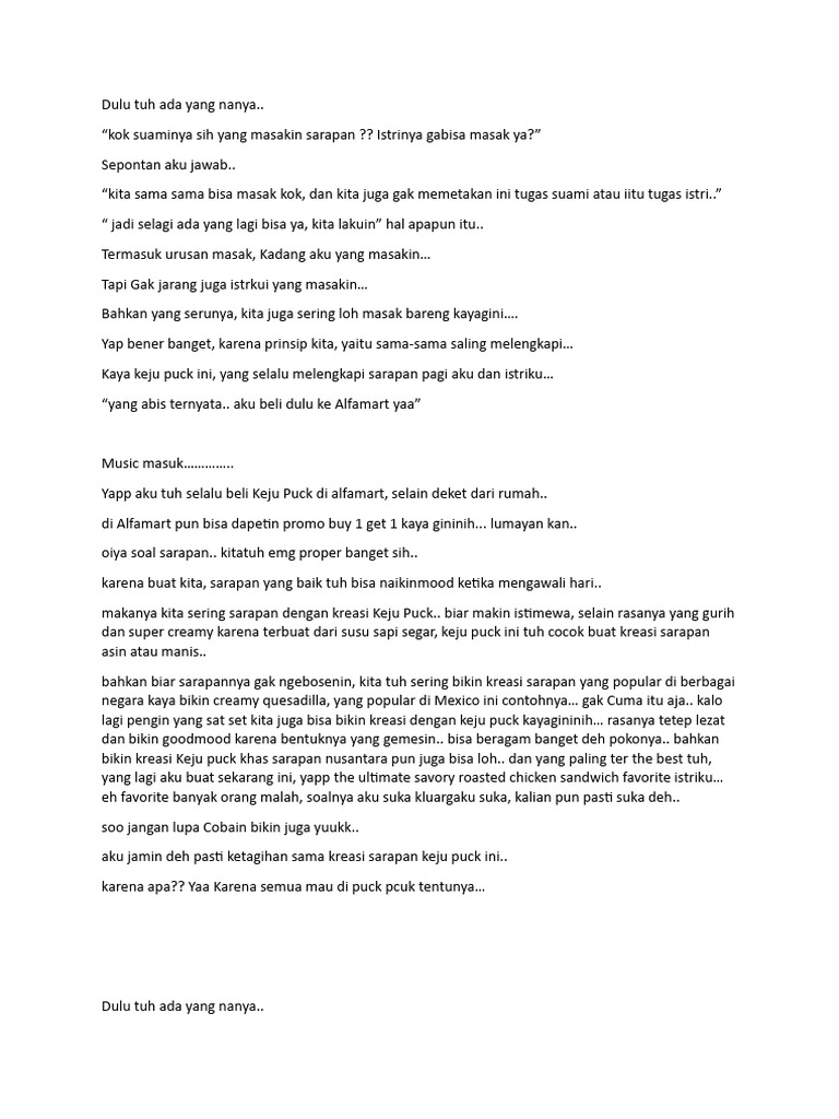 Contoh Naskah Skrip | PDF
