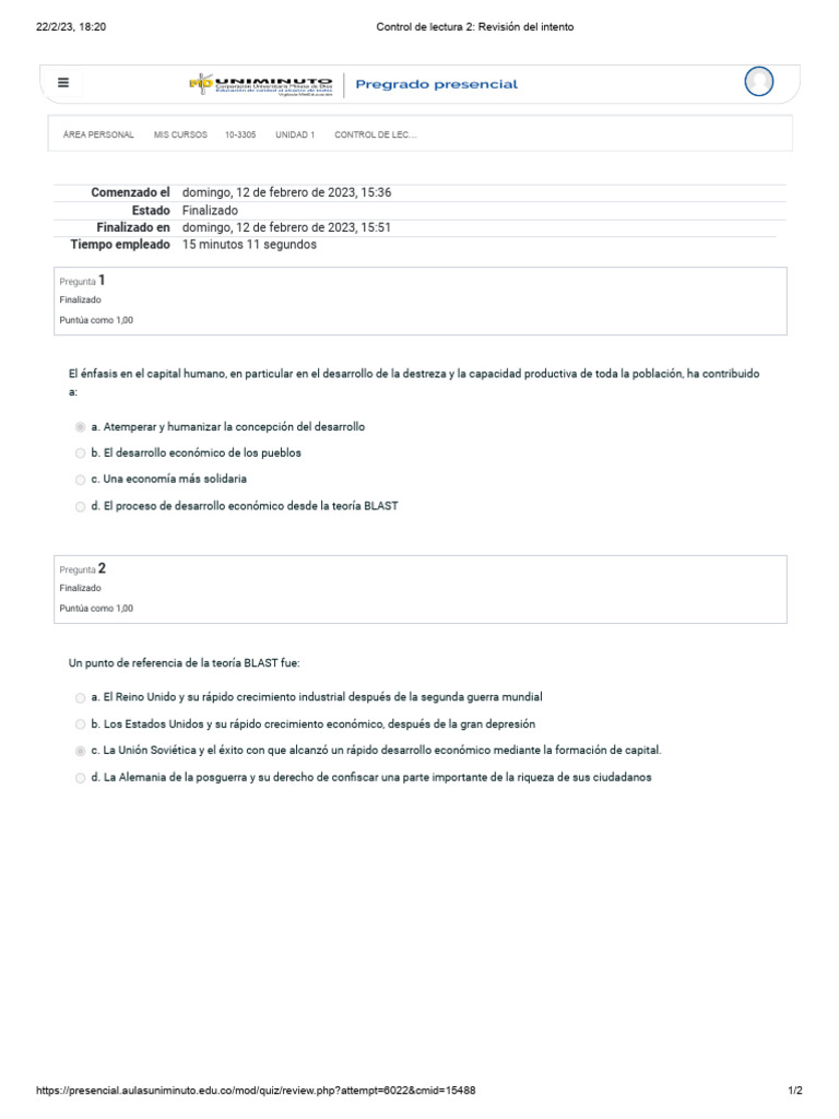 Control de Lectura 2 | PDF | Desarrollo economico | Economias