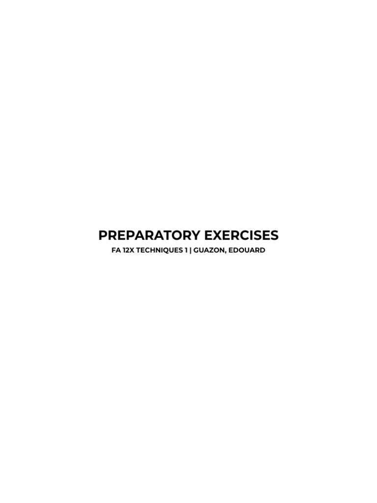 Techniques Preparatory Exercises Pdf