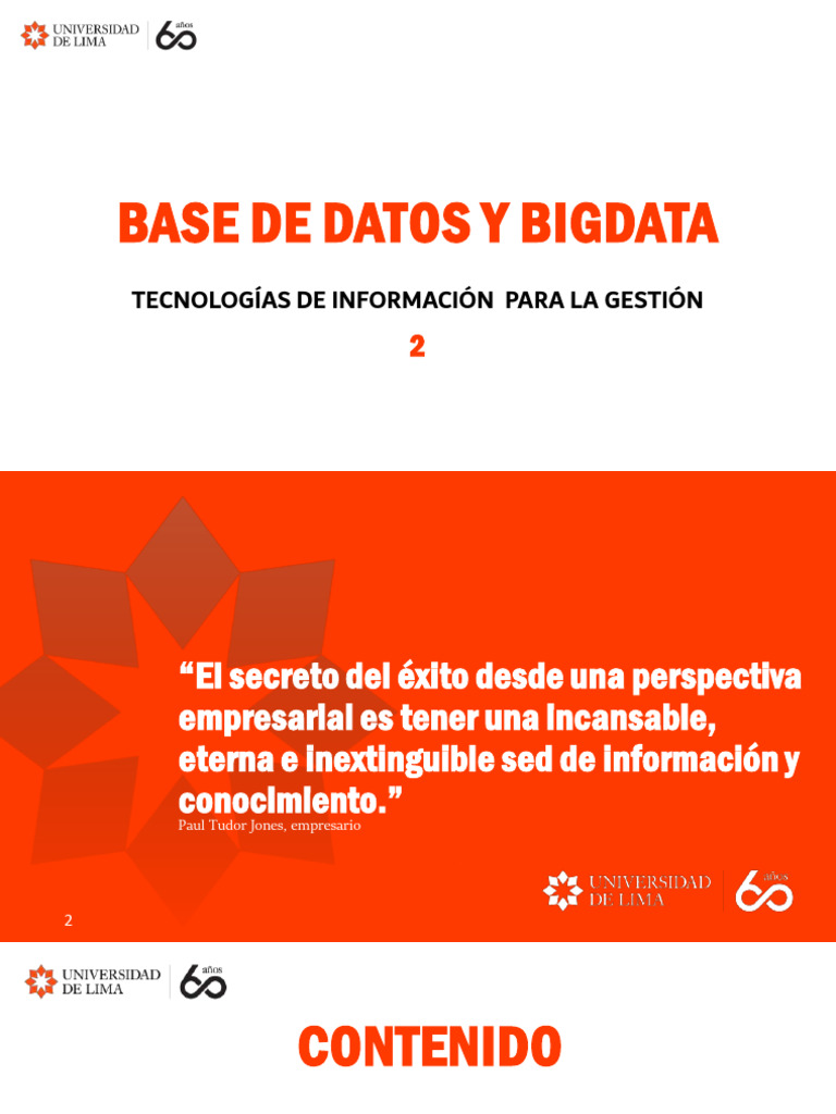 TIG-02-Bases de Datos y Big Data - 2022-II | PDF | Bases de datos | Almacén de datos