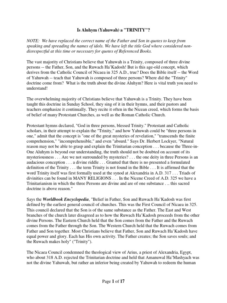 Is Aluhym A Trinity | PDF