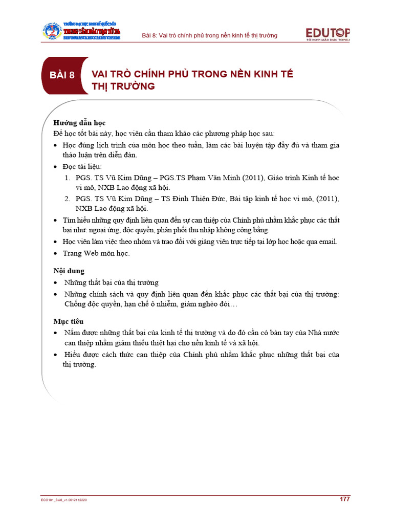 NEU ECO101 Bai8 v1.0012112220 | PDF