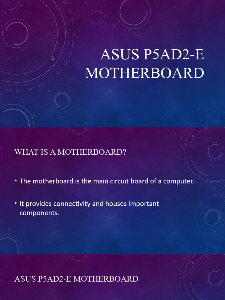 ASUS P5AD2-E Motherboard Overview | PDF | Computers
